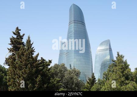 Flame Towers, Alov qüllələri, Baku, Bakı, Absheron Peninsula ...