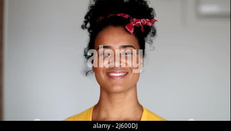African Amercian woman authentic smile. Black girl real life laugh ...