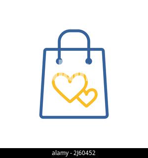 Gist bag with heart vector icon. Graph symbol for retail web site and ...