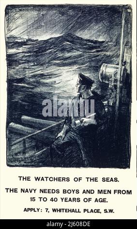 British Royal Navy recruitment poster, WW1 Stock Photo - Alamy