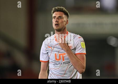 Jake Beesley #28 of Blackpool during the pre-game warmup Stock Photo ...