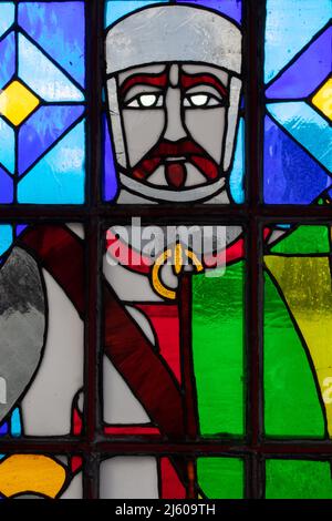 Stained Glass window of a Knight Templar Stock Photo - Alamy