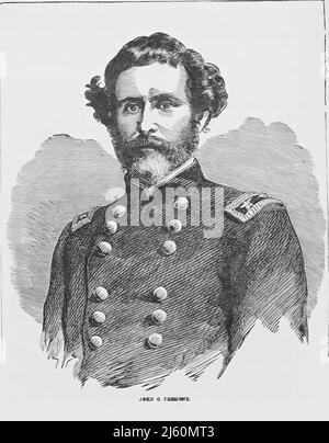 AMERICAN CIVIL WAR. General Fremont. Inset: Sacremento valley camp ...