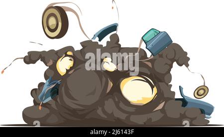 debris explosion effect cartoon vector illustration Stock Vector Image ...