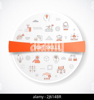 competence concept with icon concept with round or circle shape for ...