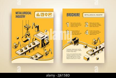 Isometric industrial steel production and metallurgy. Foundry ...