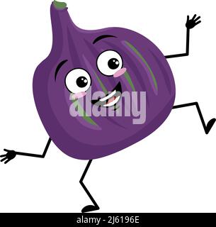 Cartoon character of fig with smile expression. Vector illustration ...