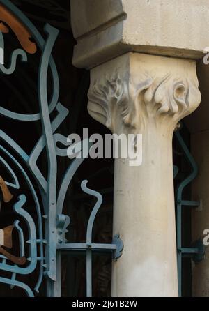 Main entrance to the Castel Béranger in Paris, France. The residential ...