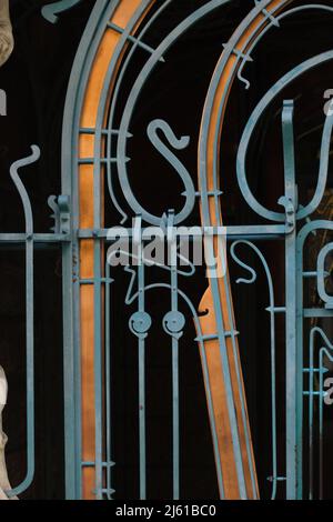 Main entrance to the Castel Béranger in Paris, France. The residential ...