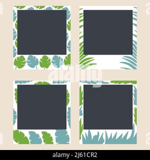 Retro photo frames templates. Old photoframe or vintage postcard ...