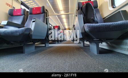 Interior of first class Swiss train Stock Photo - Alamy