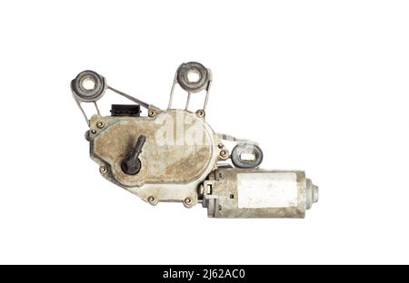 Wiper electric motor on white isolated background. Spare car parts ...