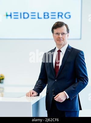 Wiesloch, Germany. 27th Apr, 2022. Ludwin Monz, CEO of Heidelberger ...