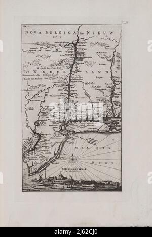 Map of New Amsterdam. 1664 Stock Photo - Alamy