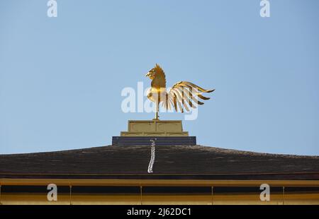 Bronze hōō (phoenix) ornament on the top of thKinkakuji (Rokuon-ji ...