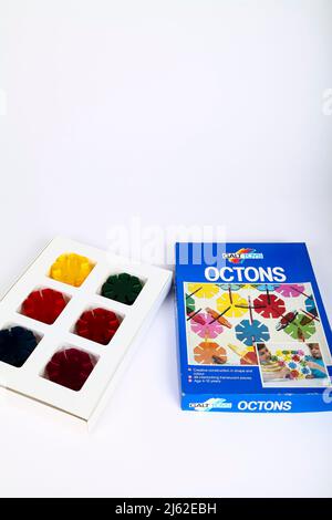 Old Galt Toys Octons construction toy where translucent coloured ...