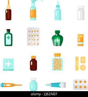 Medicine drugs types icons set, cartoon style Stock Vector Image & Art ...
