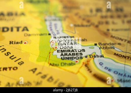 United Arab Emirates, Relief Map with Border Stock Photo - Alamy