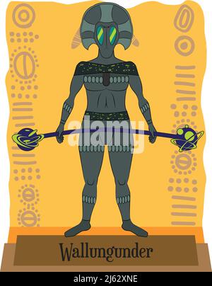 Illustration vector isolated of Australian mythology, Aboriginal god ...