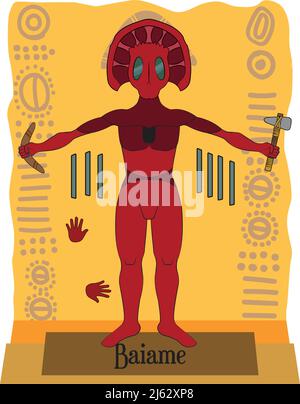 Illustration vector isolated of Australian mythology, Aboriginal god ...