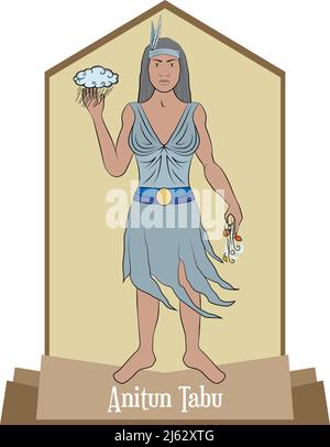 Illustration vector isolated of Filipino mythical goddess, Tala, deity ...