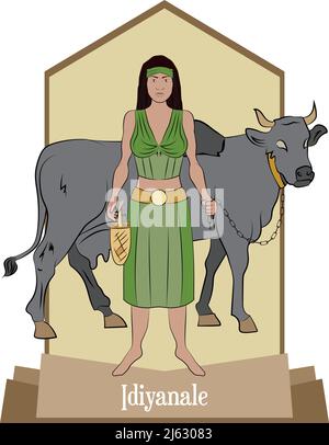 Illustration vector isolated of Filipino mythical goddess, Tala, deity ...