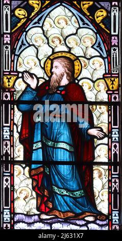 Saint Elijah, stained glass Stock Photo - Alamy