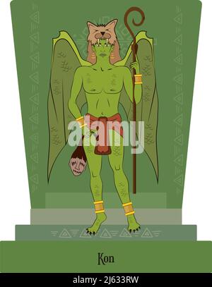 Illustration vector isolated of Inca, Mythical God Viracocha, creator ...