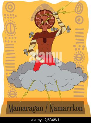 Illustration vector isolated of Australian mythology, Aboriginal god ...