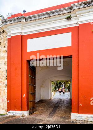 San Juan Gate entrance to the walled city on the Paseo de la Princesa ...