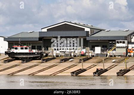 Boat yard on the Moselle River at Koblenz, Germany Stock Photo - Alamy