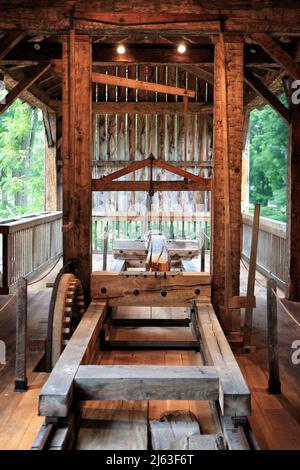 Interior of an old Lumber Mill Stock Photo - Alamy