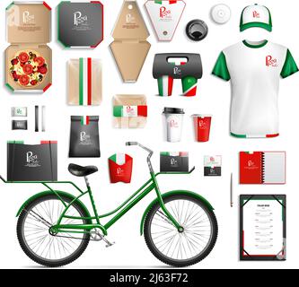 Paper packaging for street food and delivery. Hand drawn icons set ...
