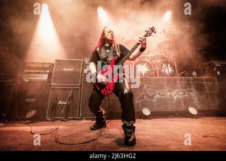 The British heavy metal band Venom performs a live concert at the ...