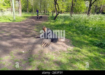 Giant mole model, Bute Park, Cardiff. Cardiff scenes. January 2023 ...