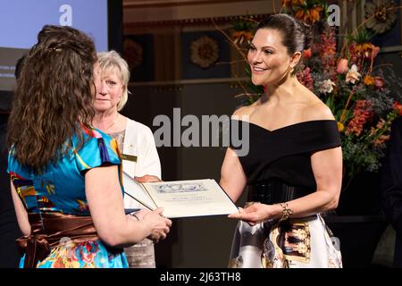 LUND 20220427Crown Princess Victoria awards prize to from left Enrico ...