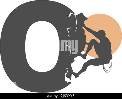 Rock climber climbing letter K illustration template Stock Vector Image ...