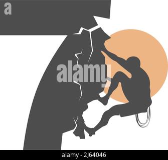 Rock climber climbing number 8 illustration template Stock Vector Image ...