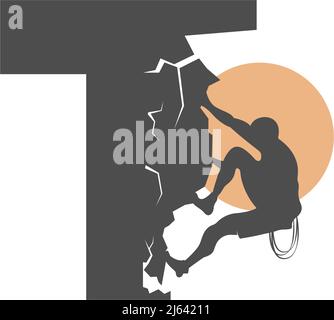 Rock climber climbing letter S illustration template Stock Vector Image ...