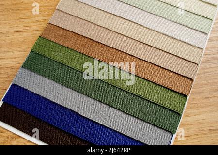 Catalog of different shades of fabric colors. Variety of color of dense ...
