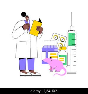 Animal testing of medicines abstract concept vector illustration Stock ...