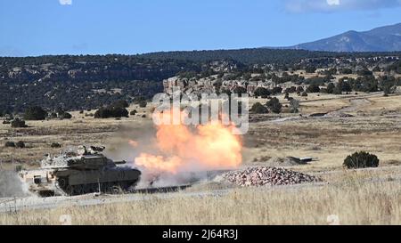 A platoon of M1A2 Abrams tanks with 3rd Battalion, 15th Infantry ...