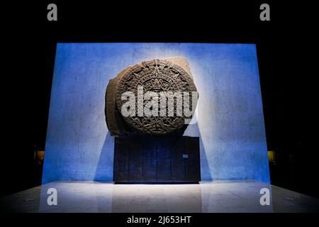 Piedra del Sol (Sun Stone) describing Aztec Life, Museum of ...