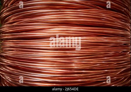 Shiny winded copper cable in warehouse of production plant Stock Photo ...