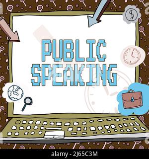 Hand writing sign Public Speaking. Business concept talking showing ...