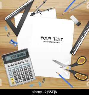 realistic,wood,ruler,paper,pencil,sharpen,draw,color,stationery,sharp ...
