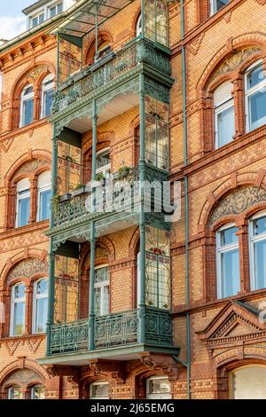 scenic historic houses with iron balcony in the Wilhelminenstrasse in ...