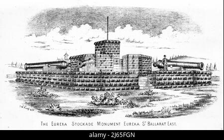 The Eureka Stockade, Ballarat, Victoria, Australia, 1854, (1886).Artist ...