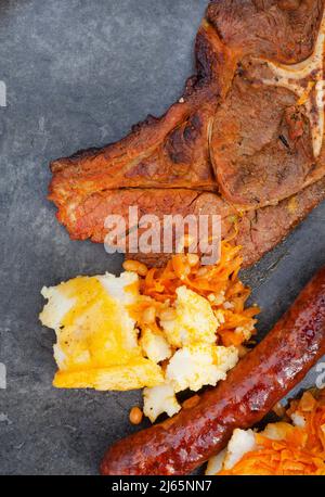 Traditional South African Pap and Wors, sausage with popular maize meal ...