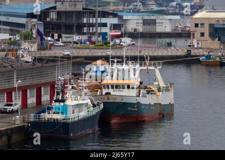 Vigo, Spain - Apr 24, 2020: Boats in Vigo harbor in Galicia Stock Photo ...